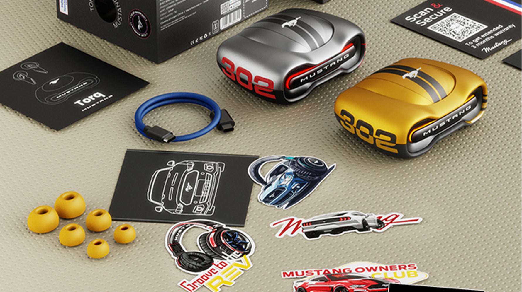 Buy Mustang Torq Silver: Limited Edition Earbuds with Iconic Design
