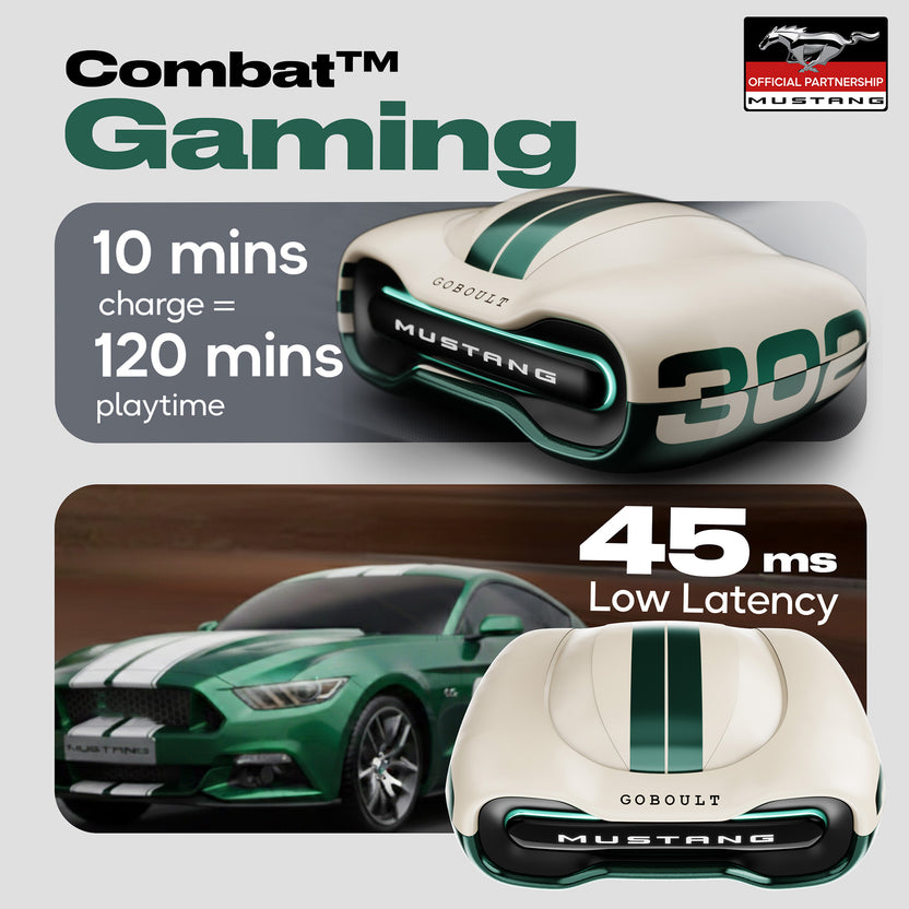 GoBoult Mustang Torq Green Wireless Gaming Earbuds