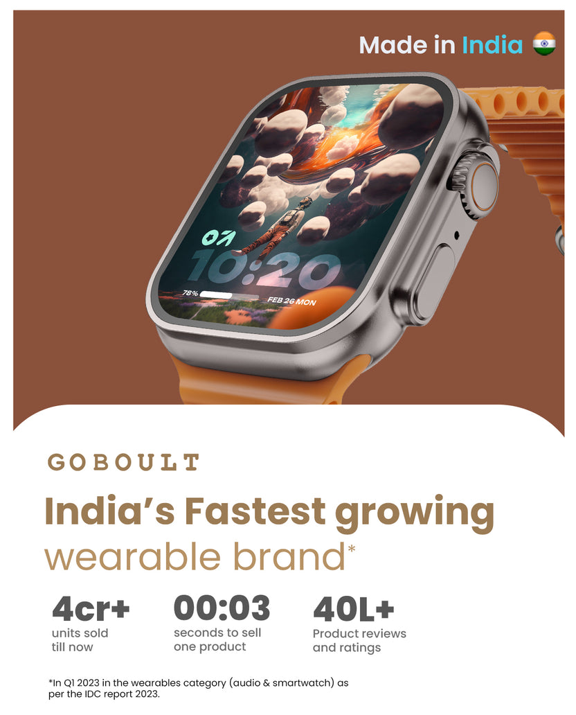 GoBoult Crown | Smartwatch with High Nits Display and Working Crown