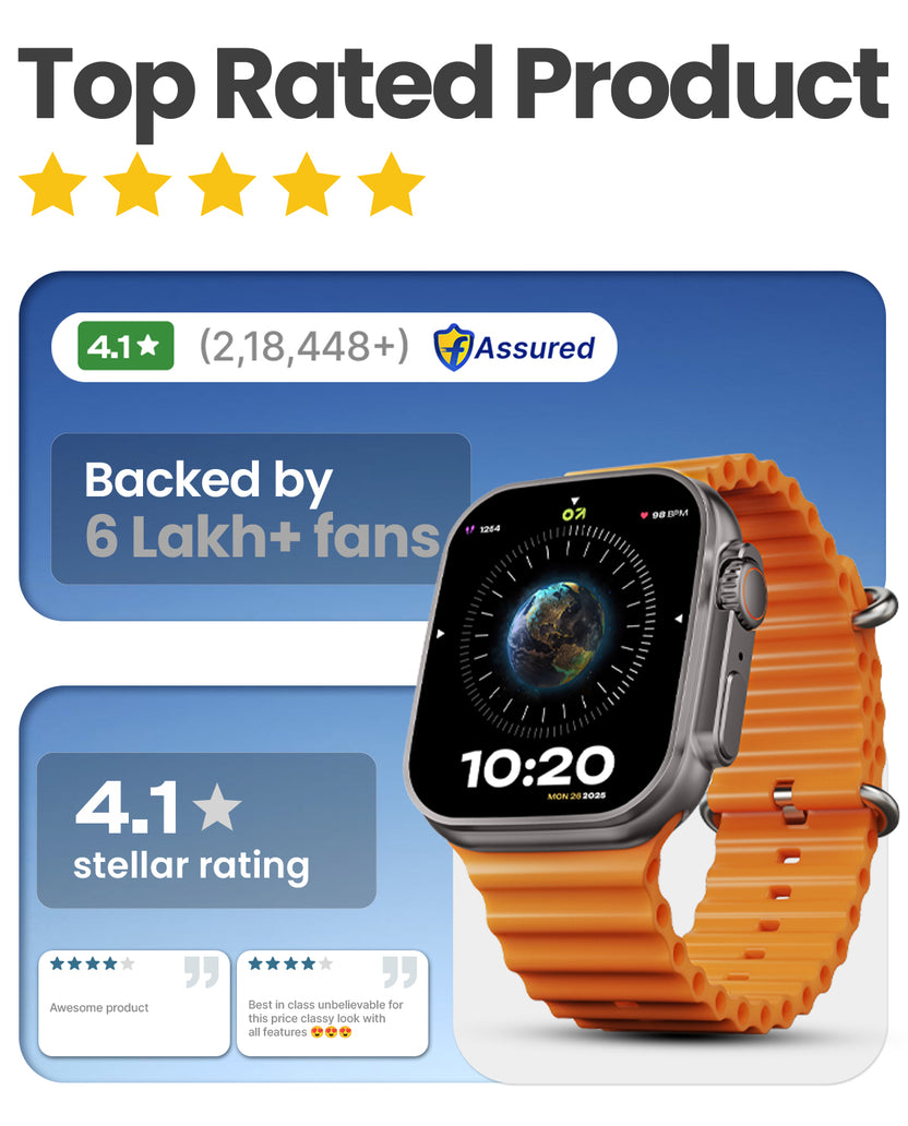 GoBoult Crown | Smartwatch with High Nits Display and Working Crown