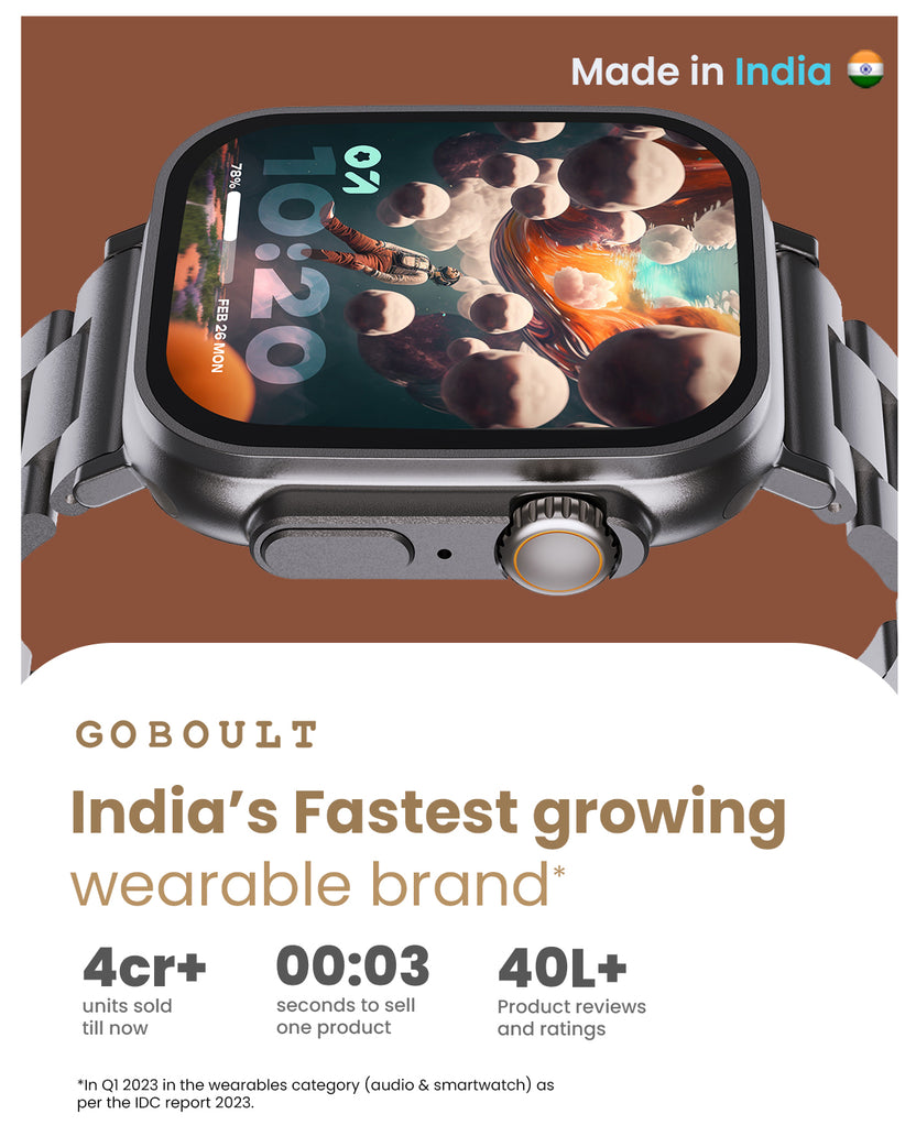 GoBoult Crown | Smartwatch with High Nits Display and Working Crown