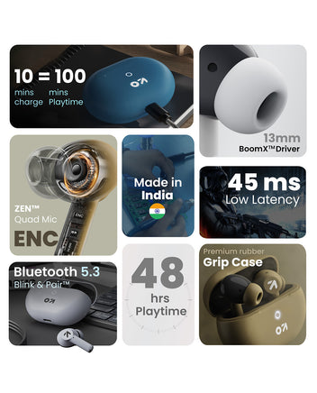 Buy GoBoult W40 Earbuds | True Wireless Earbuds with 48H Playtime
